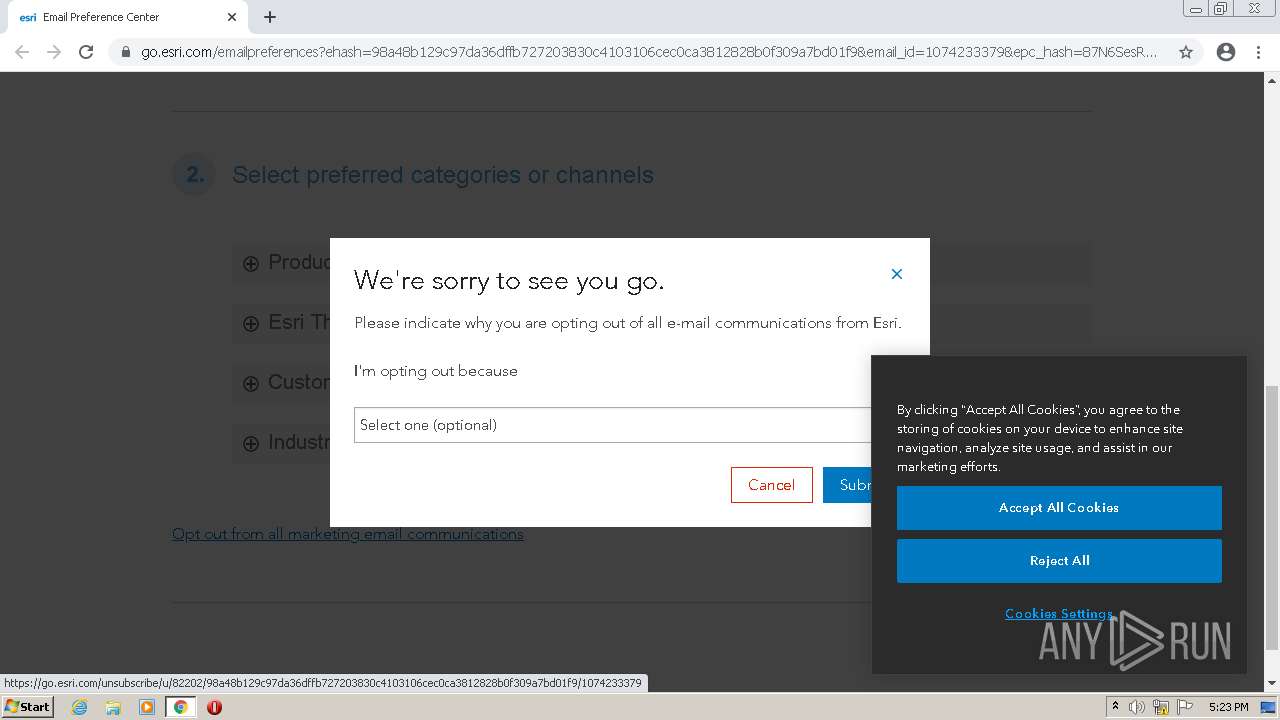 Malware analysis https://urldefense.us/v3/__https://go.esri.com/emailpreferences?ehash ...
