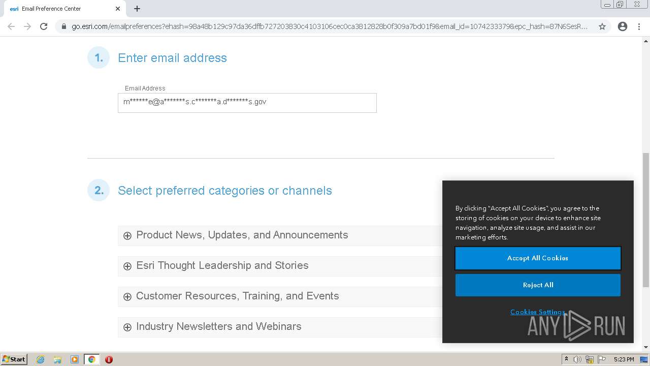 Malware analysis https://urldefense.us/v3/__https://go.esri.com/emailpreferences?ehash ...