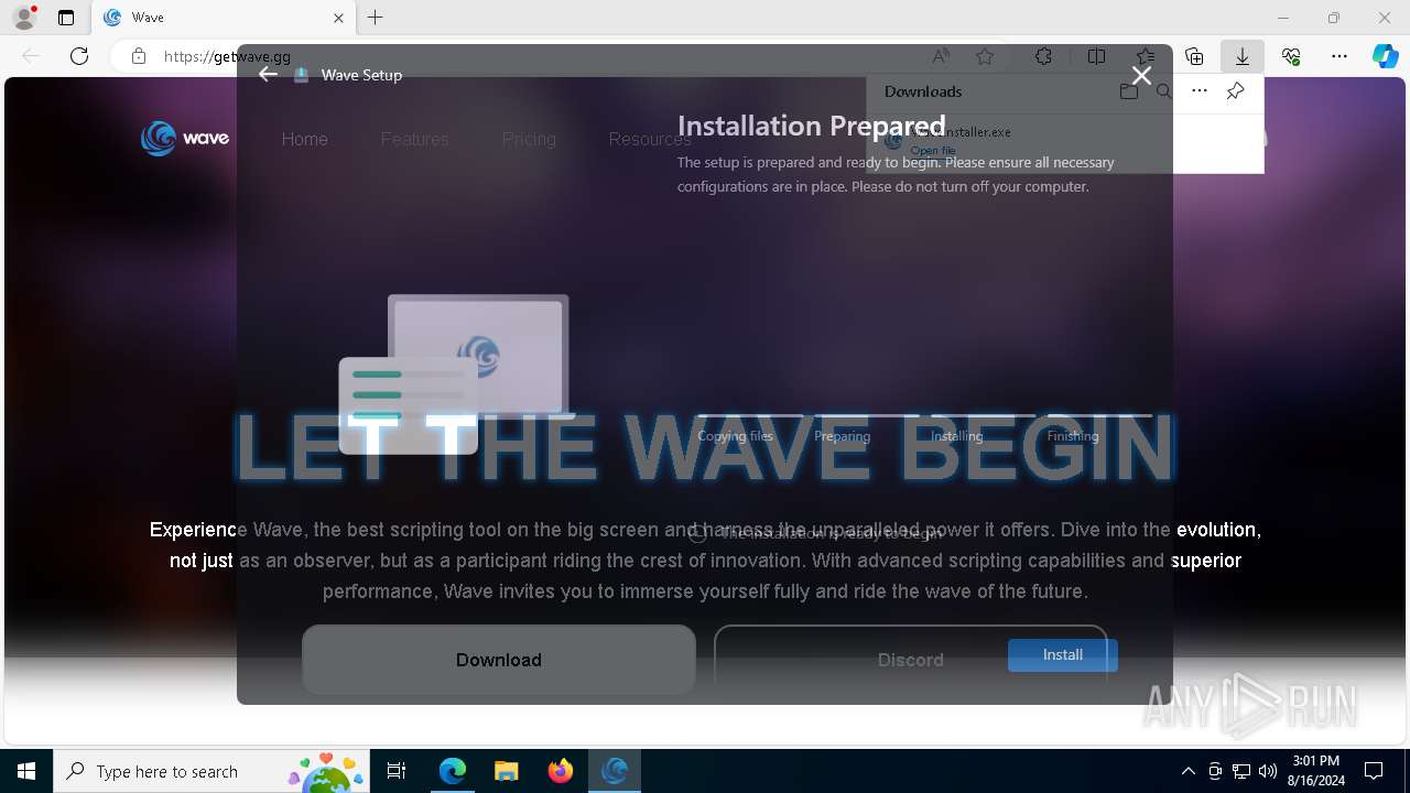 Malware analysis getwave.gg Malicious activity | ANY.RUN - Malware Sandbox Online