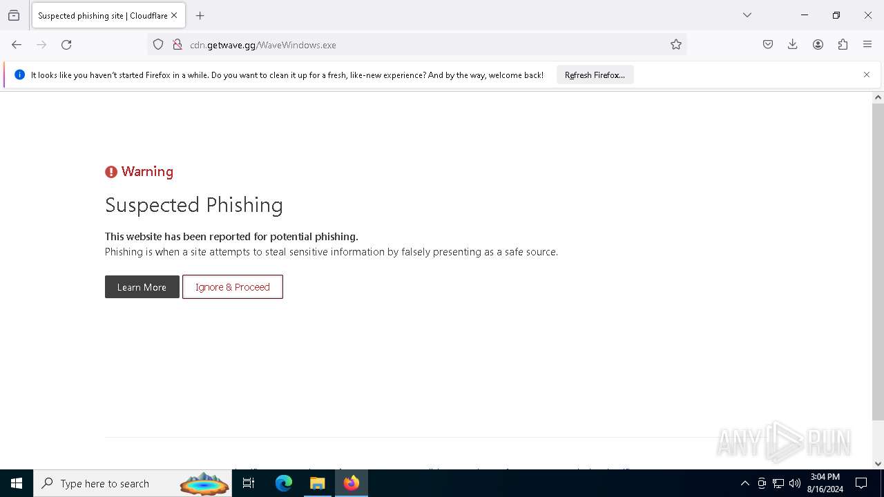 Malware analysis getwave.gg Malicious activity | ANY.RUN - Malware Sandbox Online