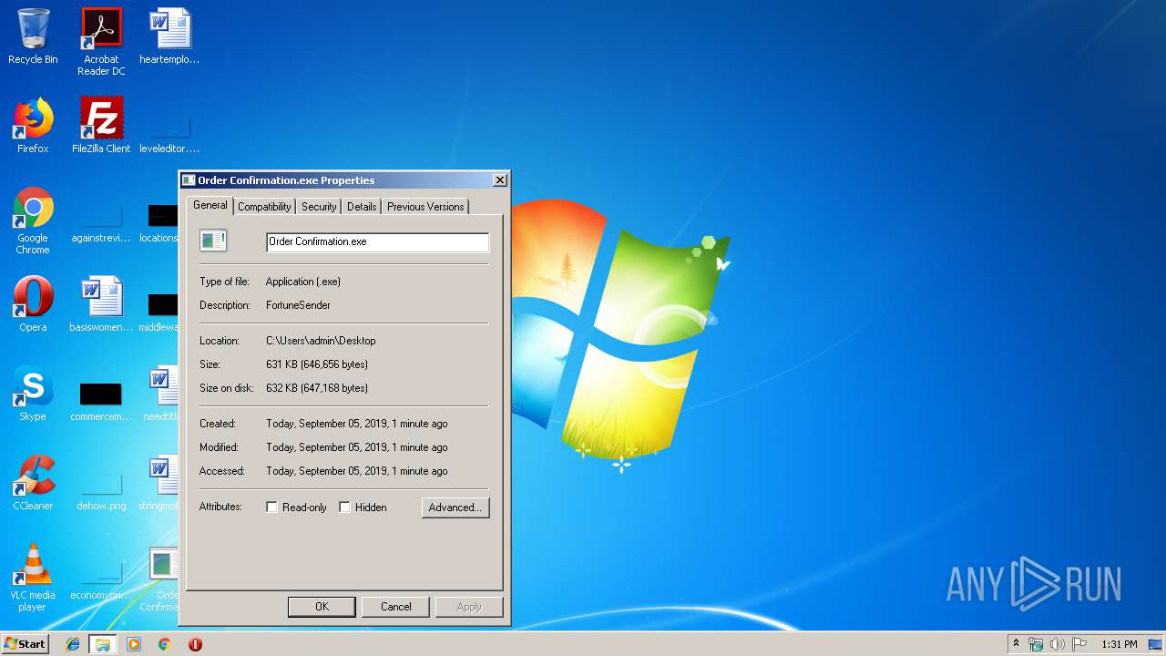 Malware analysis Order Confirmation.exe No threats detected | ANY.RUN ...
