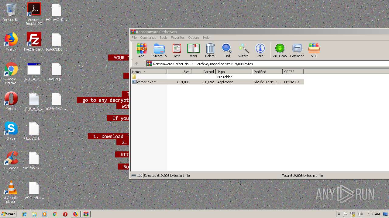 Malware analysis https://github.com/ytisf/theZoo/blob/master/malwares/Binaries/Ransomware.Cerber ...