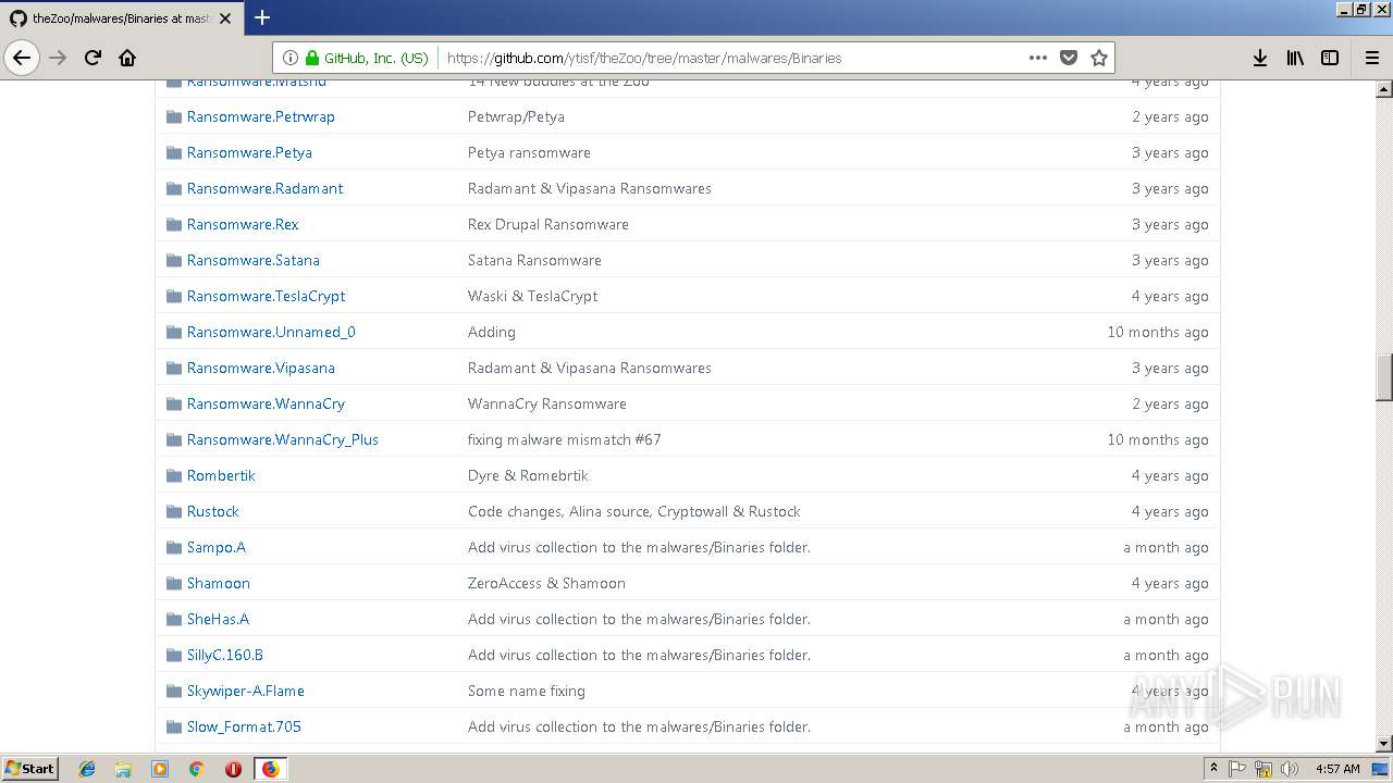 Malware analysis https://github.com/ytisf/theZoo/blob/master/malwares/Binaries/Ransomware.Cerber ...