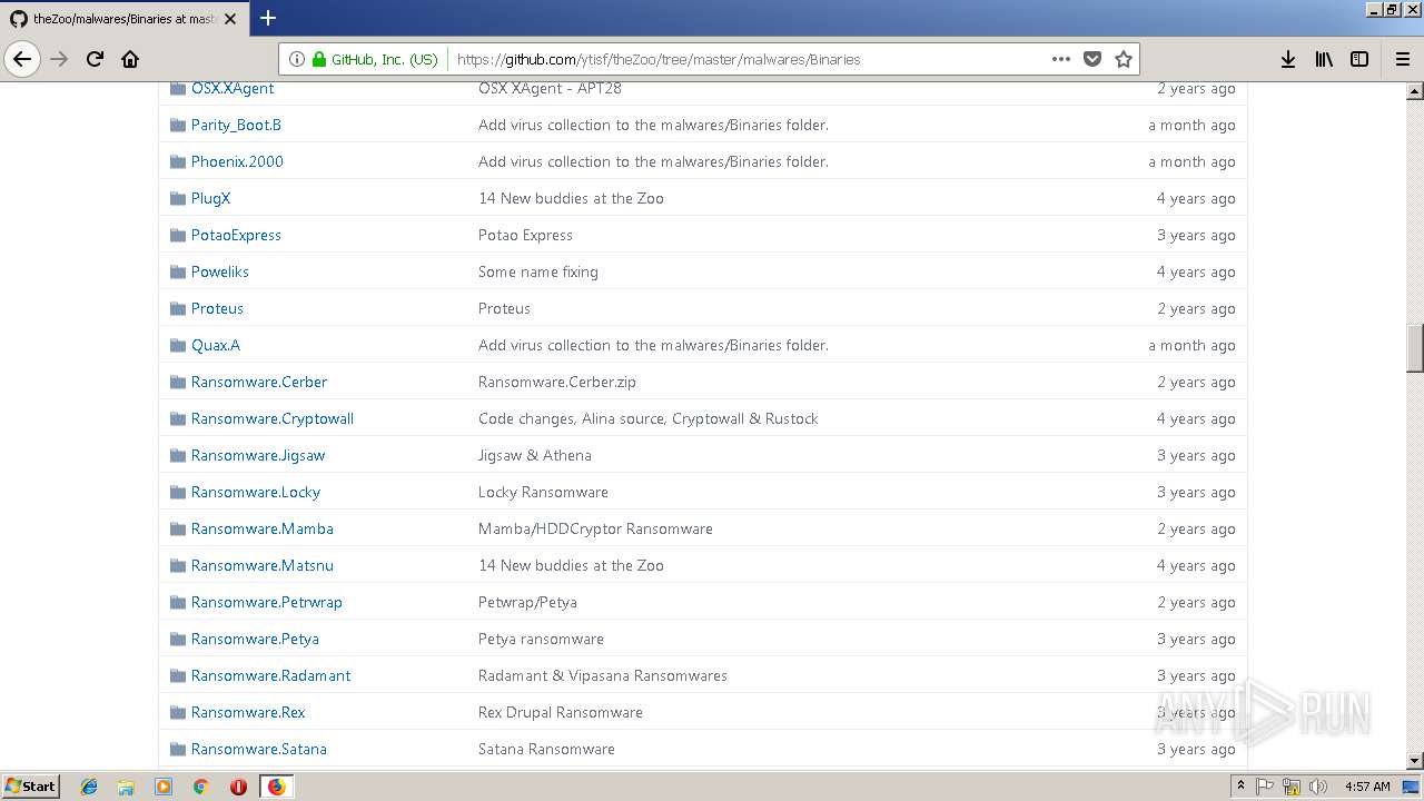 Malware analysis https://github.com/ytisf/theZoo/blob/master/malwares/Binaries/Ransomware.Cerber ...
