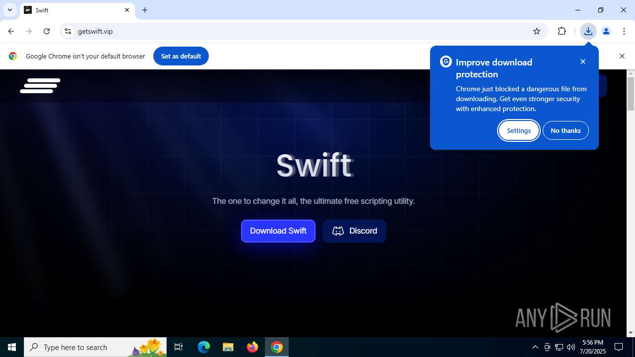 Malware analysis https://getswift.vip/ Malicious activity | ANY.RUN ...
