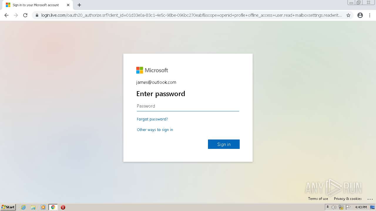 Malware analysis https://login.microsoftonline.com/common/oauth2/v2.0/authorize?state=riotinto ...