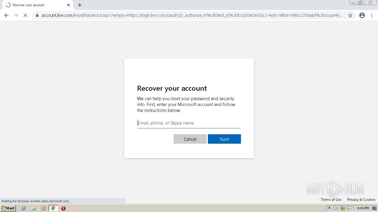 Malware analysis https://login.microsoftonline.com/common/oauth2/v2.0/authorize?state=riotinto ...