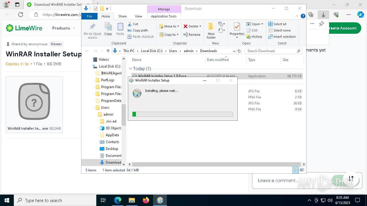 Malware analysis https://limewire.com/d/6X1BE#jvc4msRMYh Malicious ...