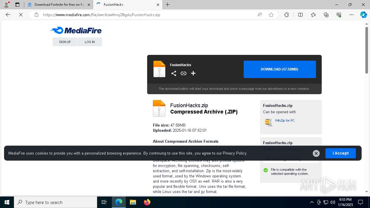 Malware analysis https://fusionhacks.org/cheat/for-4075.php Malicious ...