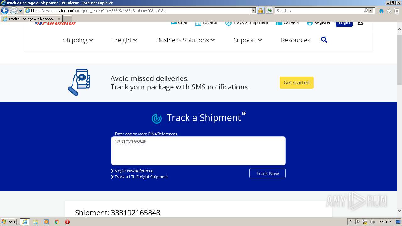 Malware analysis https://www.purolator.com/en/ship-track/tracking ...