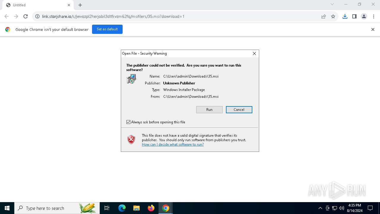 Analysis https://link.storjshare.io/s/jwvozpl2herjobil3dtfkvzm62fq/msifilers/35.msi?download=1 ...
