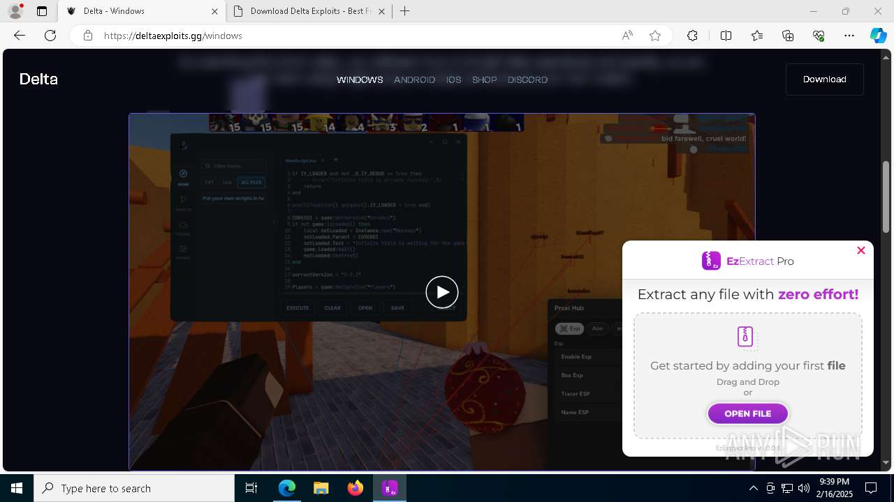 Malware analysis deltaexploits.gg Malicious activity | ANY.RUN - Malware Sandbox Online