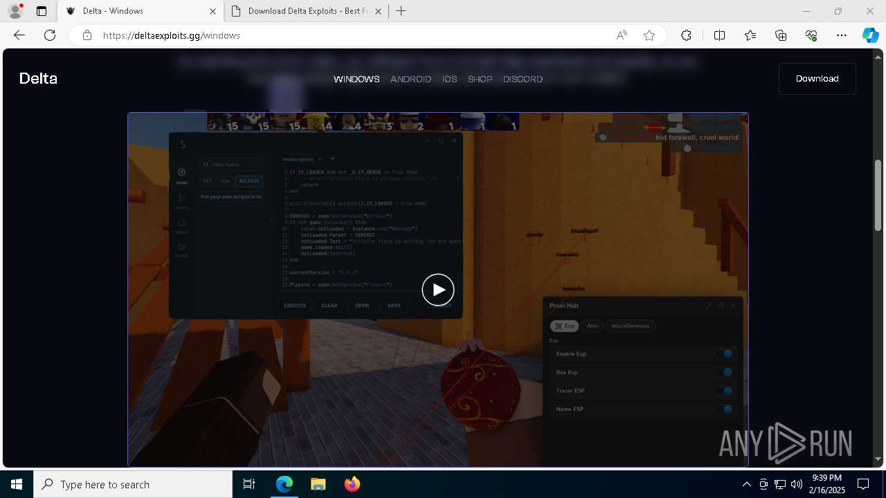 Malware analysis deltaexploits.gg Malicious activity | ANY.RUN - Malware Sandbox Online