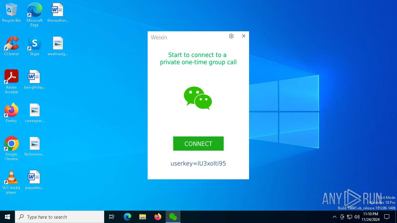 Malware analysis Weixin.exe Malicious activity | ANY.RUN - Malware Sandbox Online