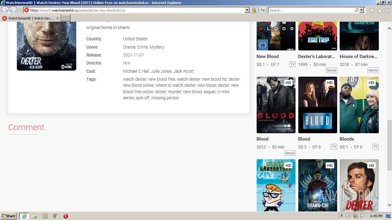 Malware analysis https://www3.watchserieshd.ru/series/dexter-new-blood ...