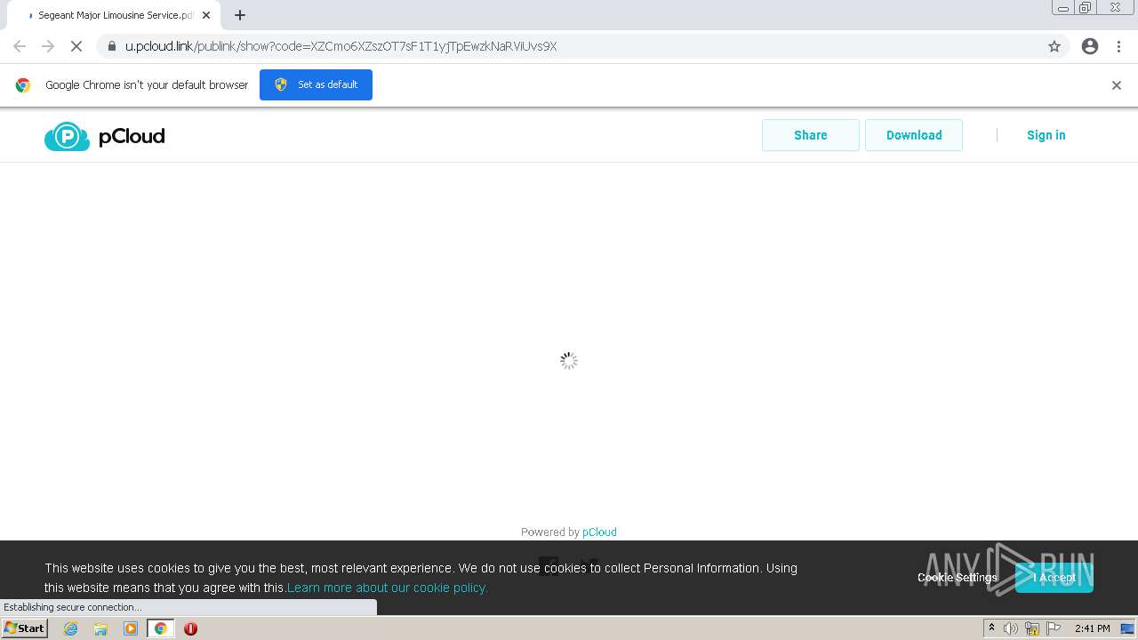 Malware analysis https://u.pcloud.link/publink/show?code ...