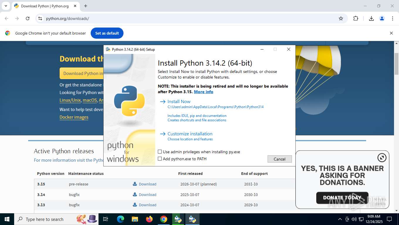 Malware analysis https://www.python.org/downloads/ Malicious activity ...