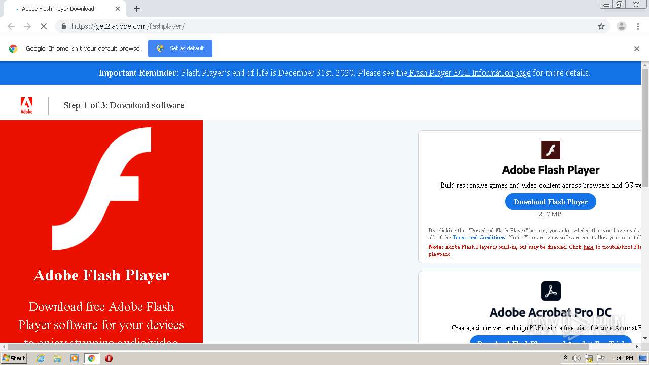 Malware analysis https://get.adobe.com/flashplayer/?no_redirect No threats detected | ANY.RUN ...