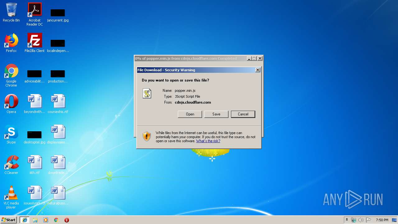 Malware analysis https://cdnjs.cloudflare.com/ajax/libs/popper.js/1.12.9/umd/popper.min.js No ...