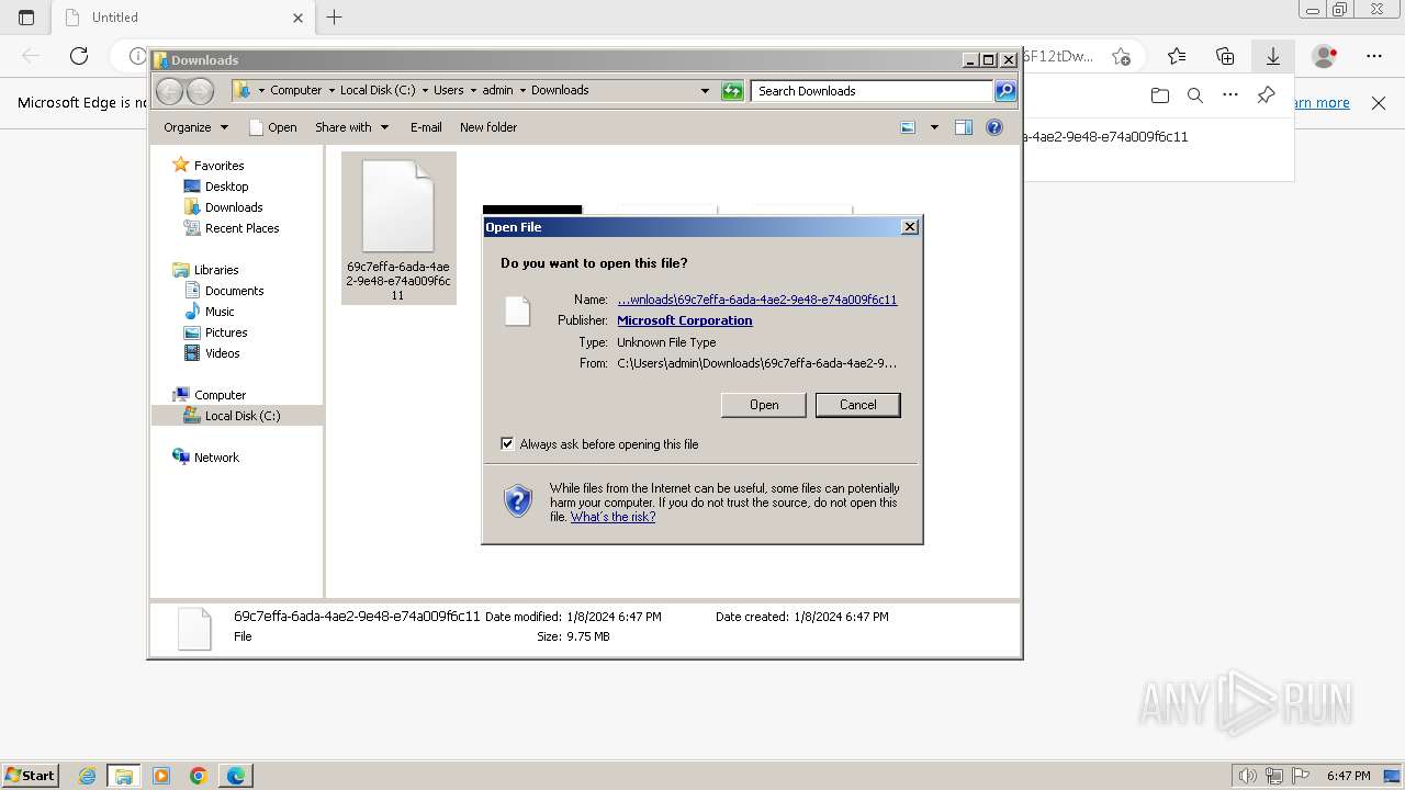 Malware analysis 151.139.187.33/filestreamingservice/files/69c7effa ...