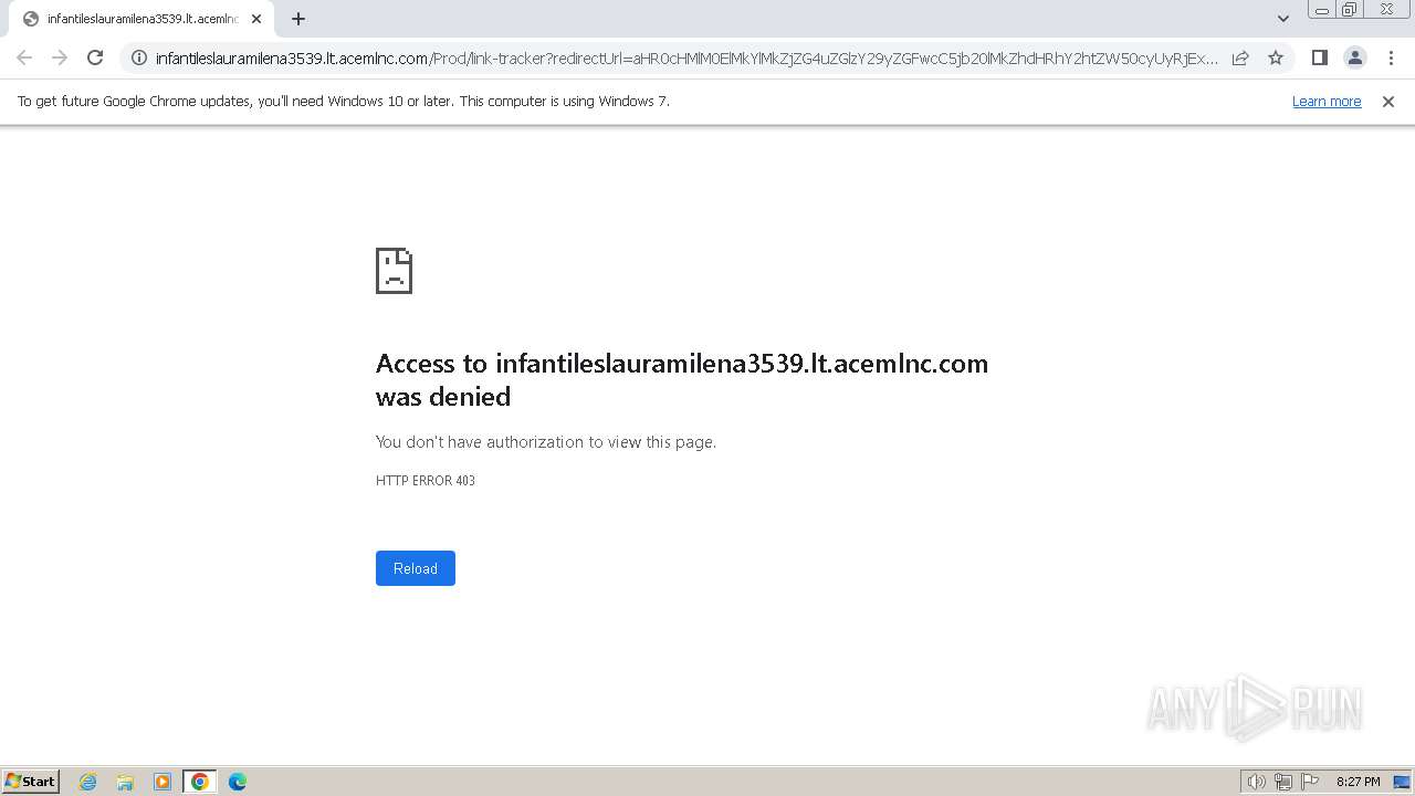 Malware Analysis Https: Infantileslauramilena3539.lt.acemlnc.com Prod
