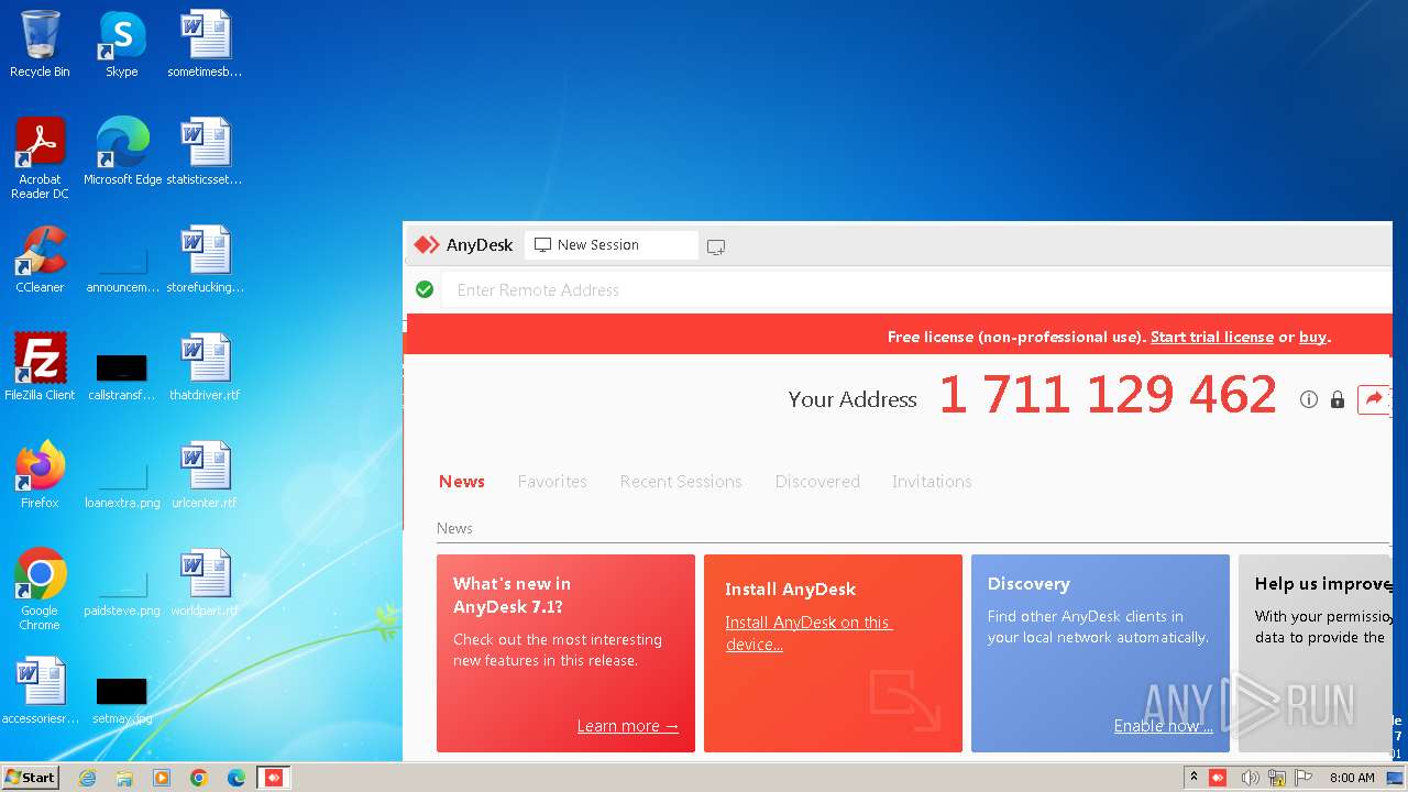 Malware analysis AnyDesk.exe Malicious activity | ANY.RUN - Malware ...