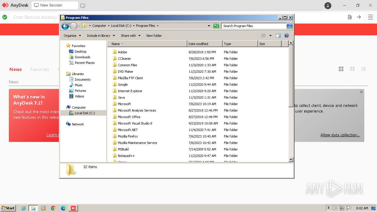 Malware analysis AnyDesk.exe Malicious activity | ANY.RUN - Malware ...