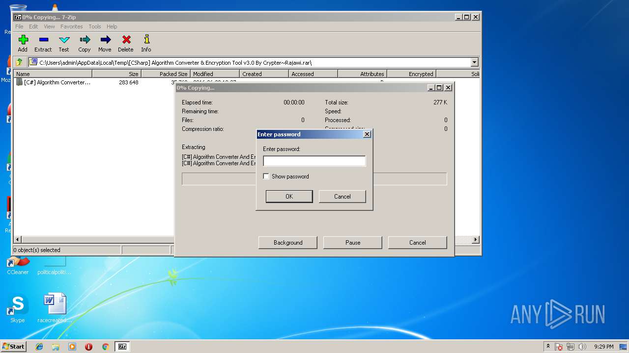 Malware analysis [CSharp] Algorithm Converter & Encryption Tool v3.0 By Crypter~Rajawi.rar ...