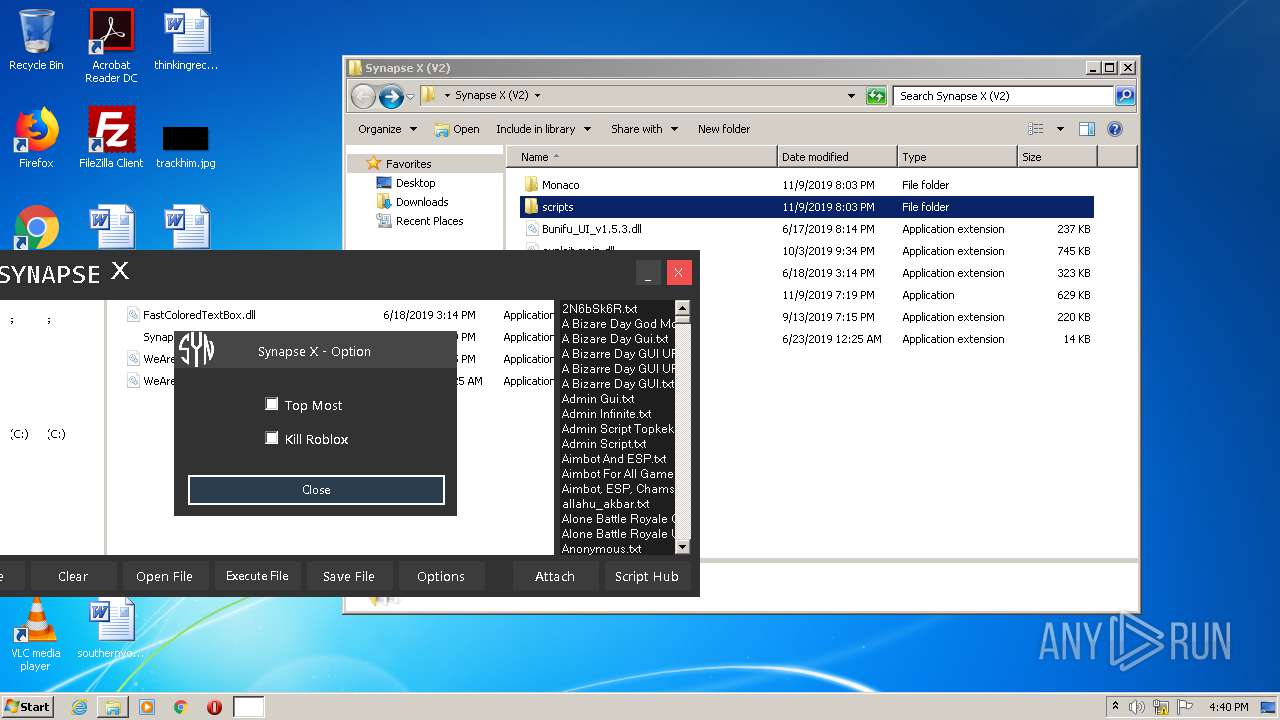 Malware analysis Synapse X (V2).rar Malicious activity | ANY.RUN ...