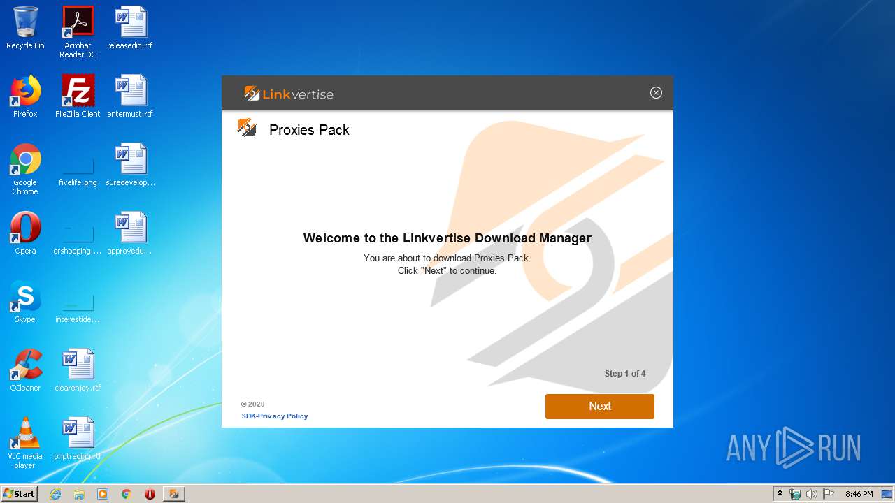 Malware analysis Proxies Pack - Linkvertise Downloader_0135828915.exe ...