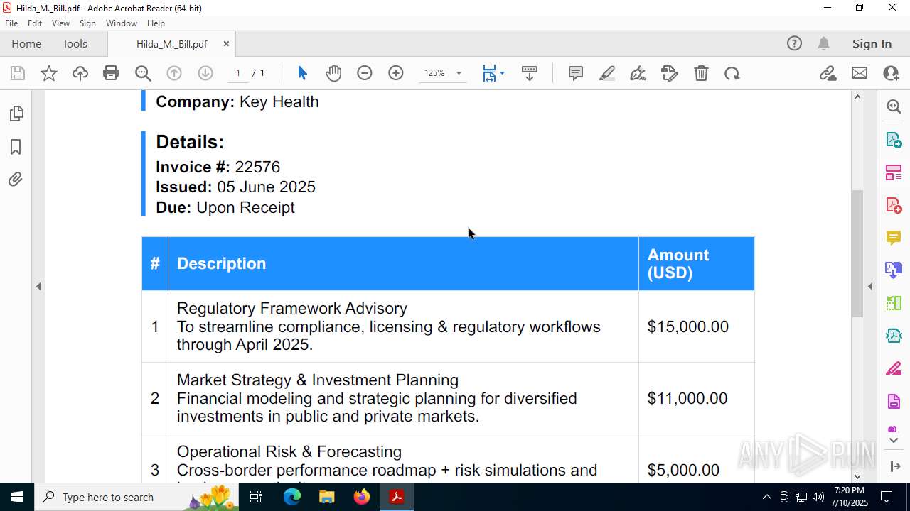 Analysis Hilda_M._Bill.pdf (MD5: 120718D50D94ECA457DF3109E920FE0C) No threats detected ...