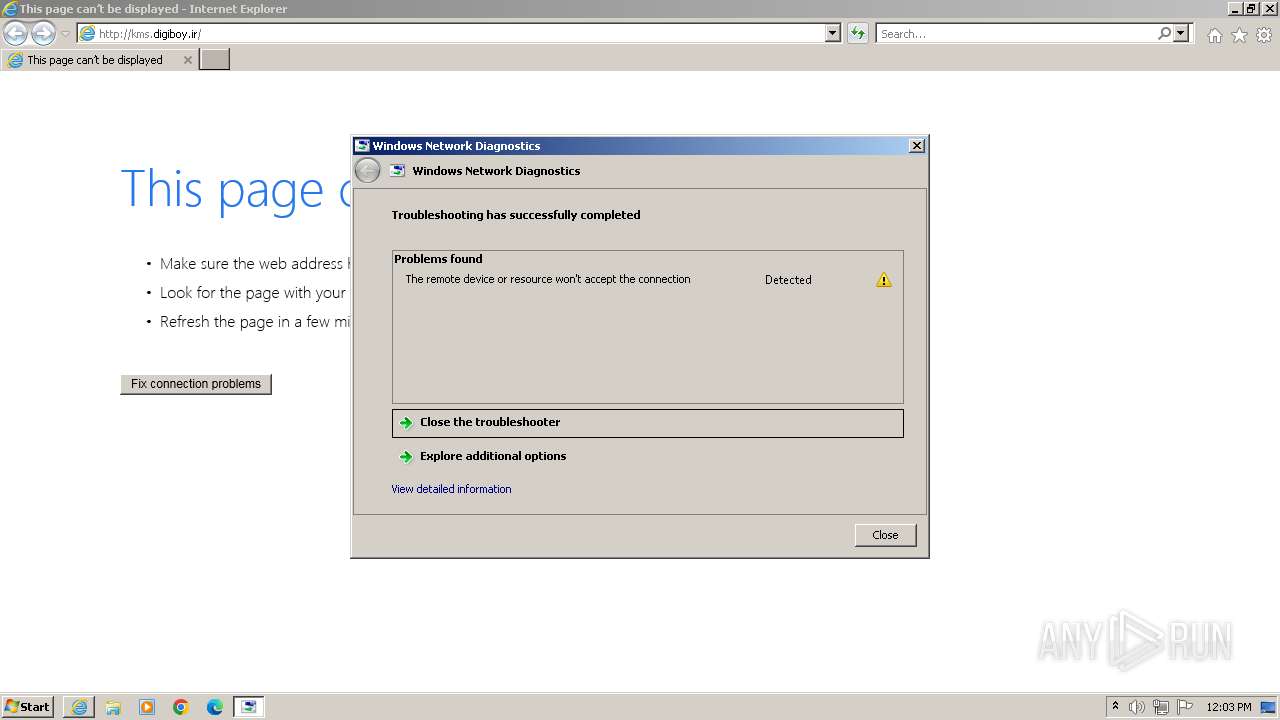 Malware analysis kms.digiboy.ir Malicious activity | ANY.RUN - Malware Sandbox Online