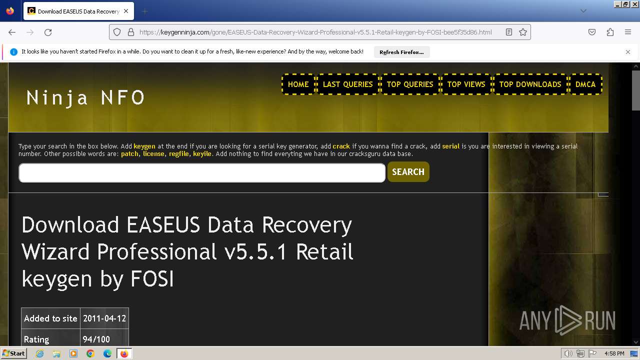 Malware analysis http://keygenninja.com Malicious activity | ANY.RUN ...