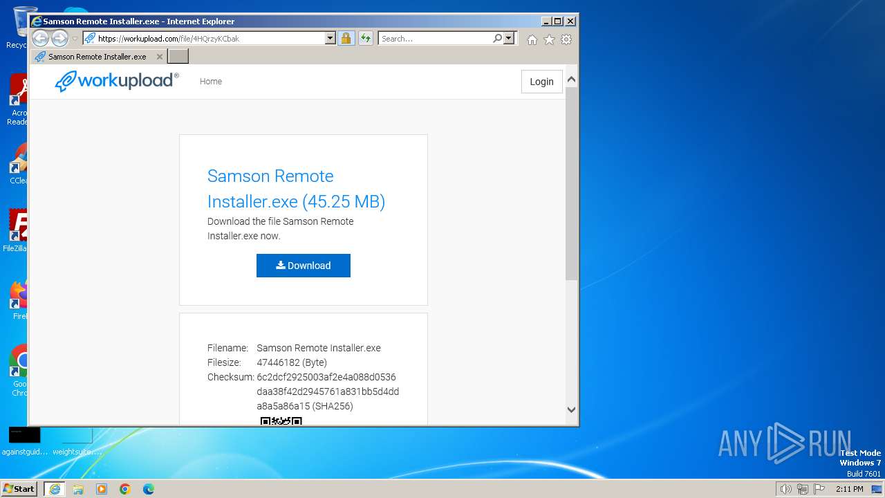 Malware analysis https://workupload.com/file/4HQrzyKCbak No threats detected | ANY.RUN - Malware ...