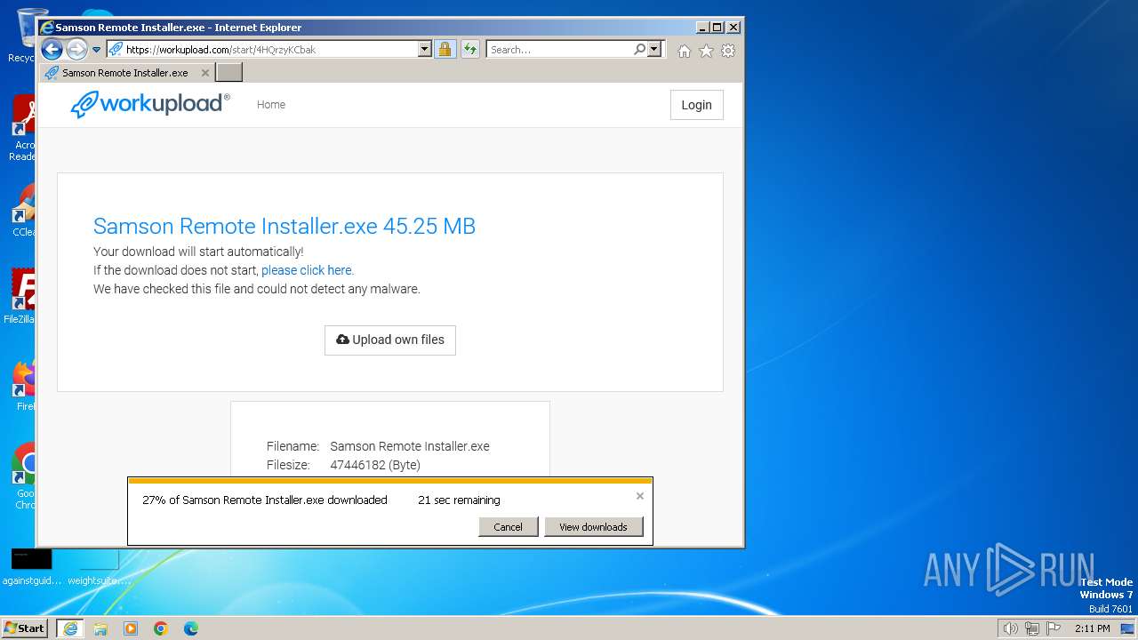 Malware analysis https://workupload.com/file/4HQrzyKCbak No threats detected | ANY.RUN - Malware ...