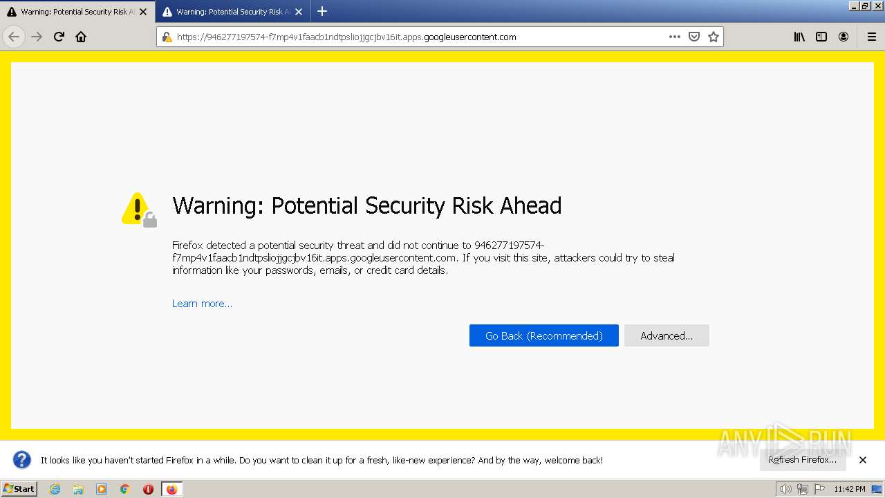 Malware analysis https://946277197574-f7mp4v1faacb1ndtpsliojjgcjbv16it.apps.googleusercontent ...