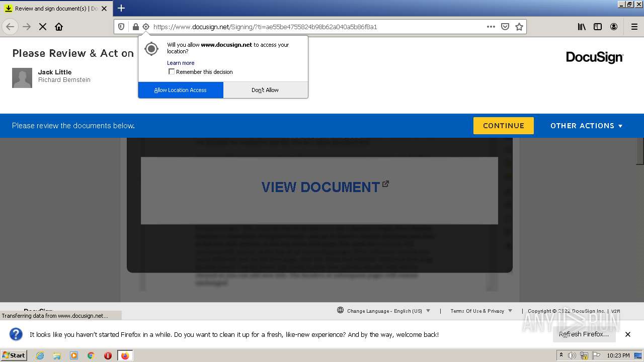 Malware analysis https://linkprotect.cudasvc.com/url?a=https%3a%2f%2fwww.docusign.net%2fMember ...