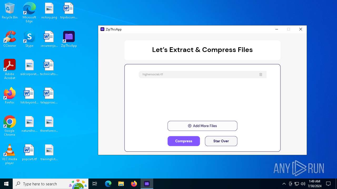Malware Analysis Zipthis.exe Malicious Activity
