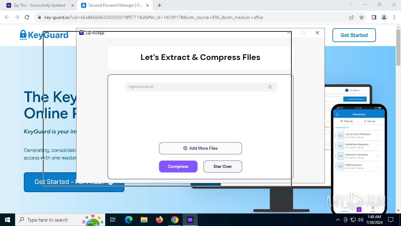 Malware Analysis Zipthis.exe Malicious Activity