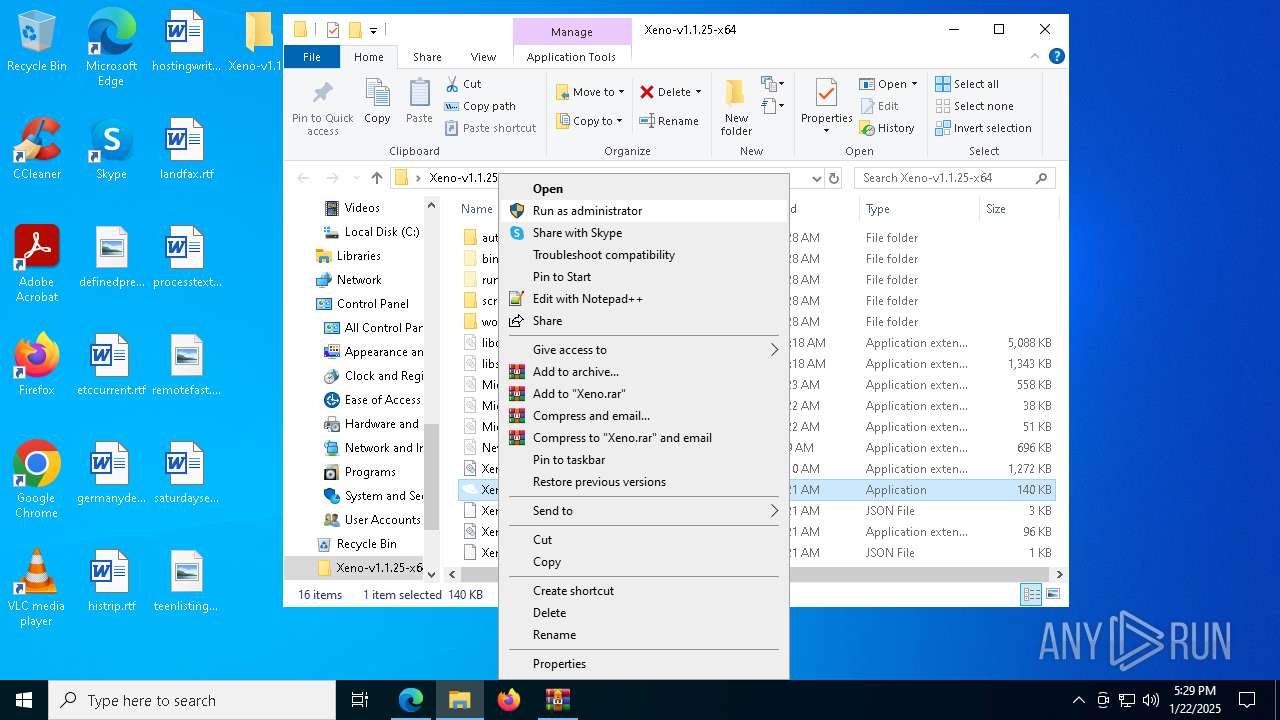 Malware analysis Xeno-v1.1.25-x64.zip Malicious activity | ANY.RUN - Malware Sandbox Online