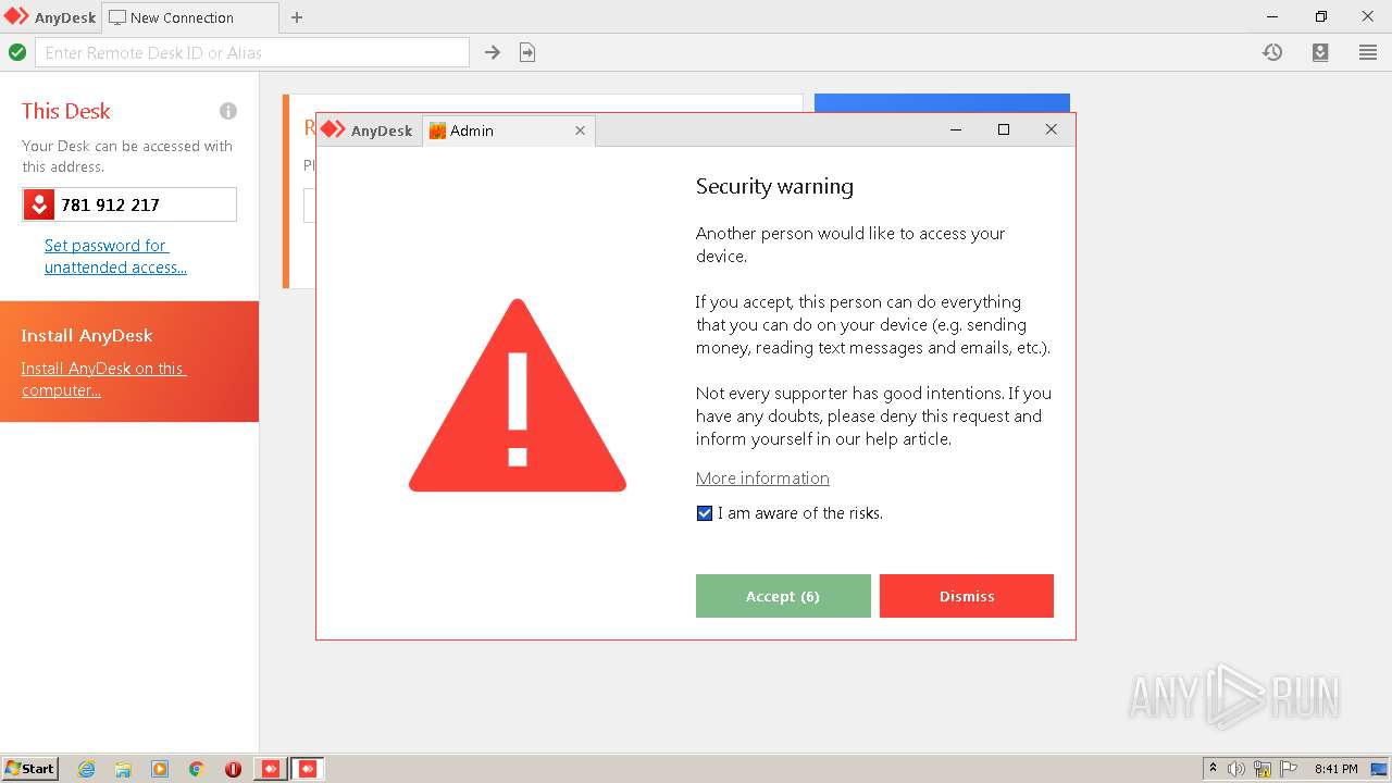 Malware analysis AnyDesk.exe Suspicious activity | ANY.RUN - Malware ...