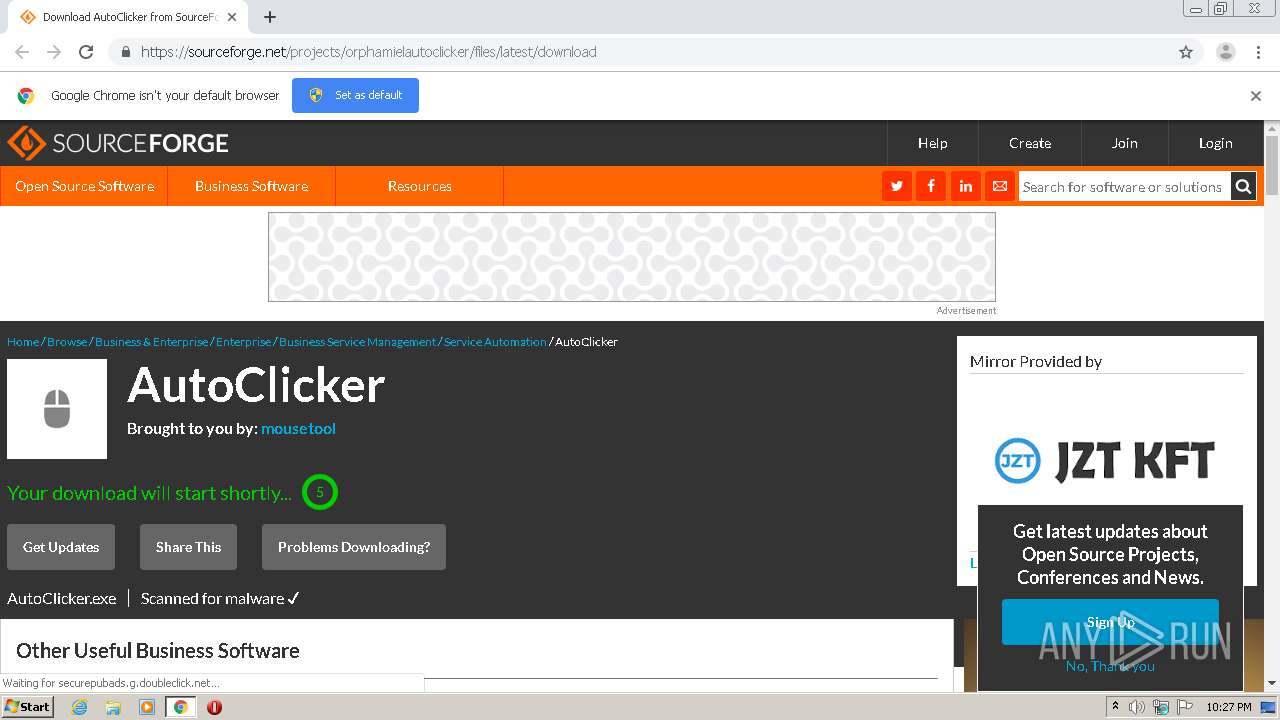 Malware analysis https://sourceforge.net/projects/orphamielautoclicker ...