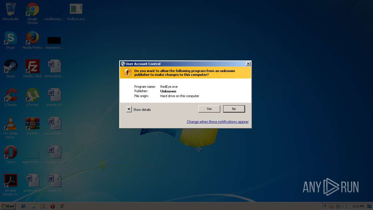Malware Analysis Redeye.exe Malicious Activity