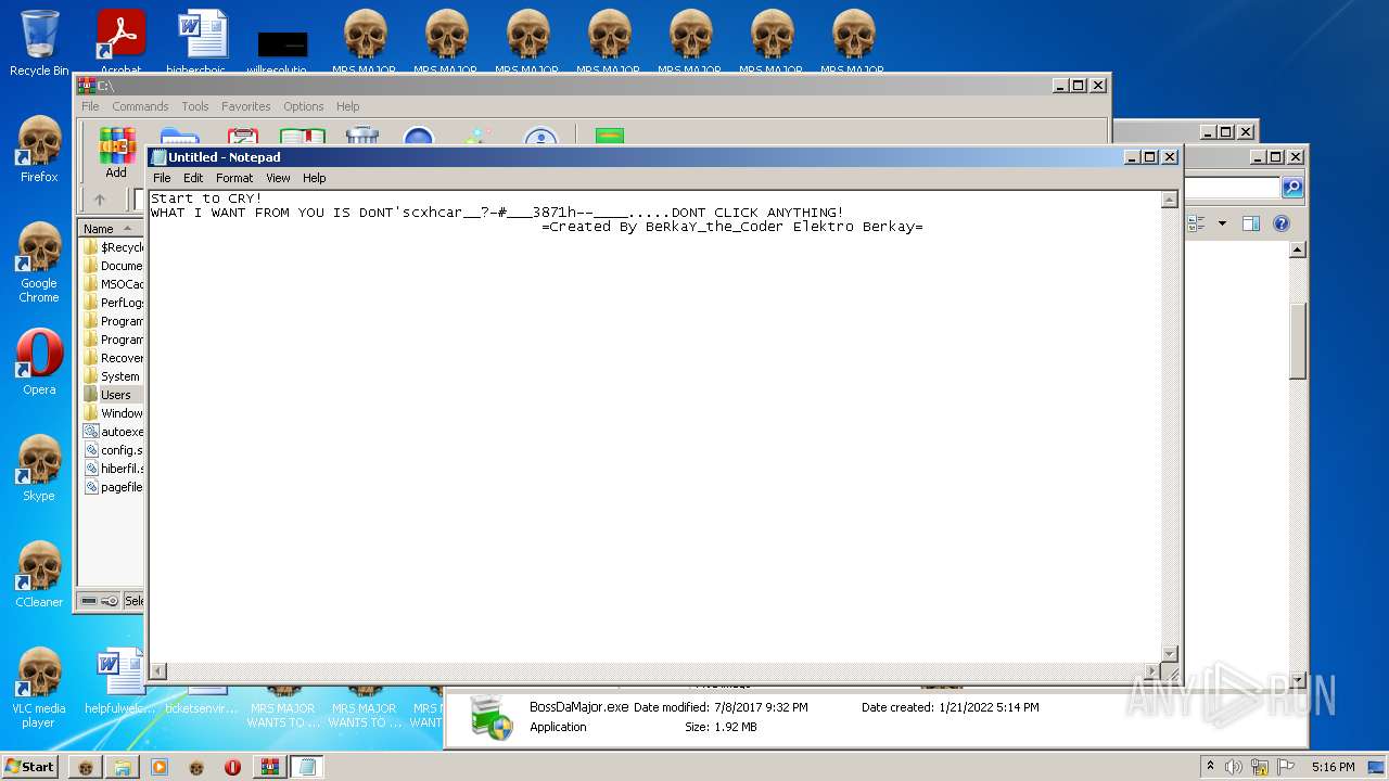 Malware analysis https://github.com/acastillorobles77/MalwareDatabase/raw/master/BossDaMajor.rar ...