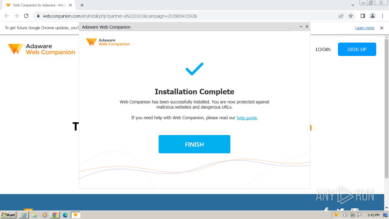 Malware analysis https://webcompanion.com/nano_download.php?savename=Setup.exe&partner=IN220101 ...