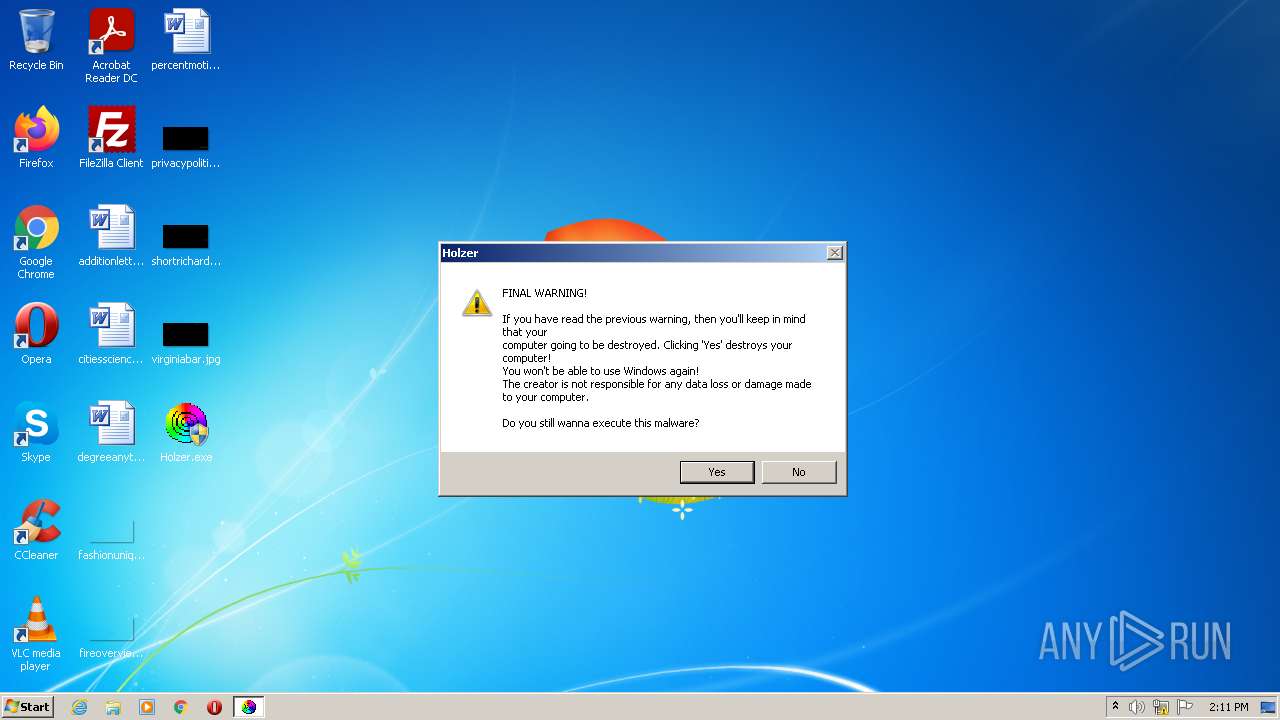 Malware analysis Holzer.exe Malicious activity | ANY.RUN - Malware Sandbox Online