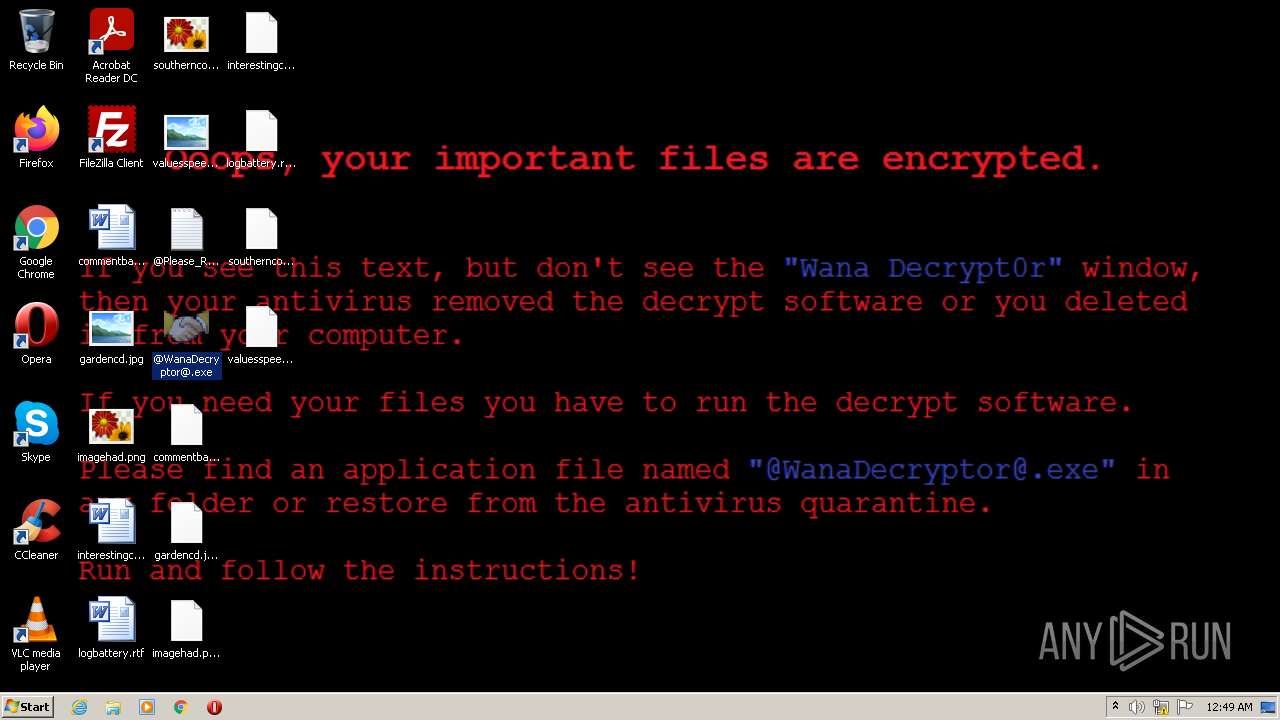 Malware analysis https://github.com/Explodingstuff/WannaCry/raw/master/WannaCry.EXE Malicious ...