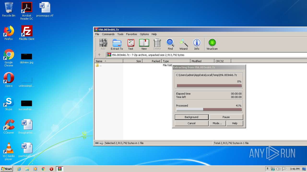Analysis thk.003mk6.7z (MD5: A7AAF39C7BCE0E5A27AF80BEAF3C52B6) No threats detected - Interactive ...