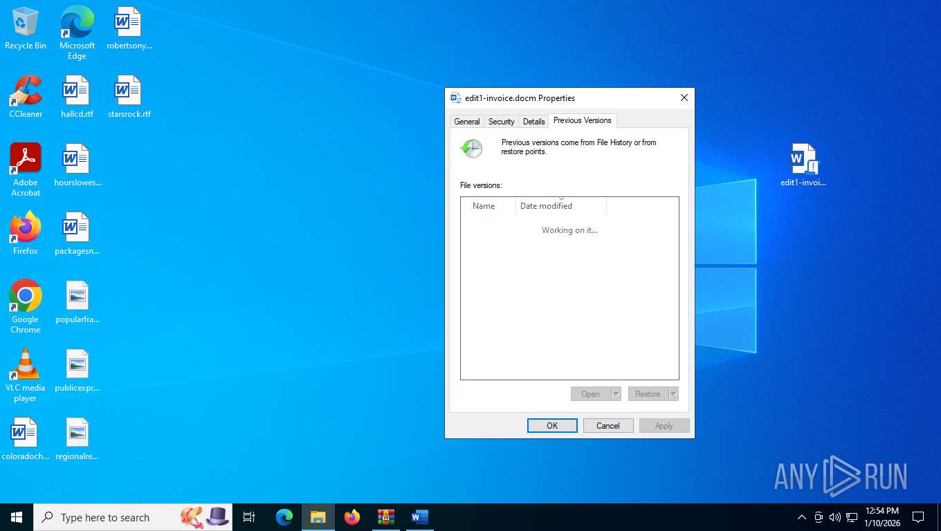 Malware analysis edit1-invoice.docm.zip No threats detected | ANY.RUN ...