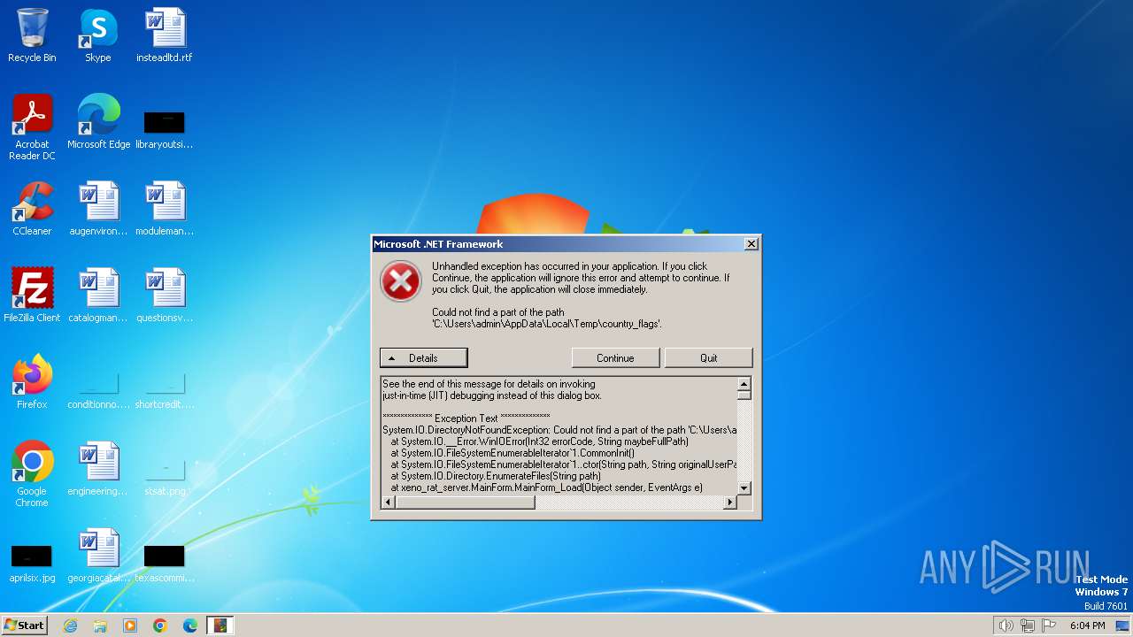 Malware analysis xeno rat server.exe Malicious activity | ANY.RUN ...